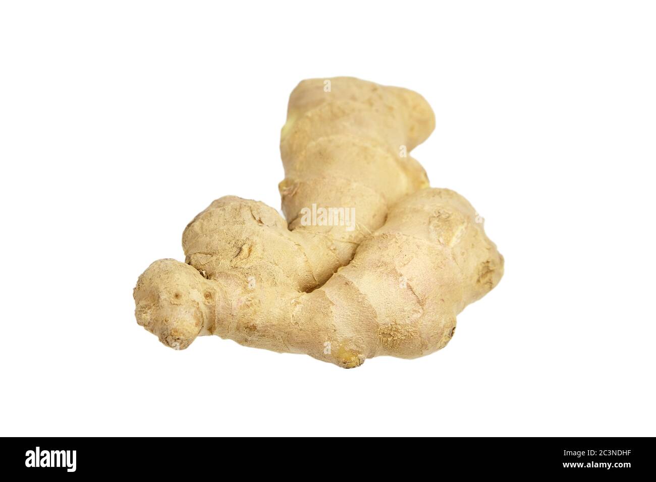Ginger rhizome isolated on white background. One fresh ginger root ...