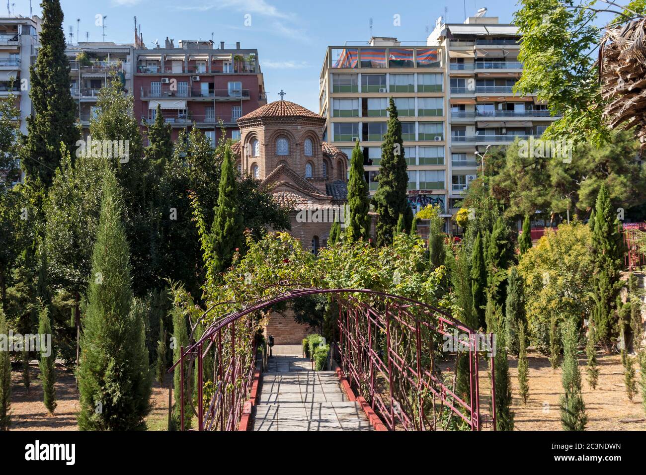 THESSALONIKI, GREECE - SEPTEMBER 22, 2019: Ancient Byzantine Church of ... THESSALONIKI, GREECE - SEPTEMBER 22, 2019: Ancient Byzantine Church of ...