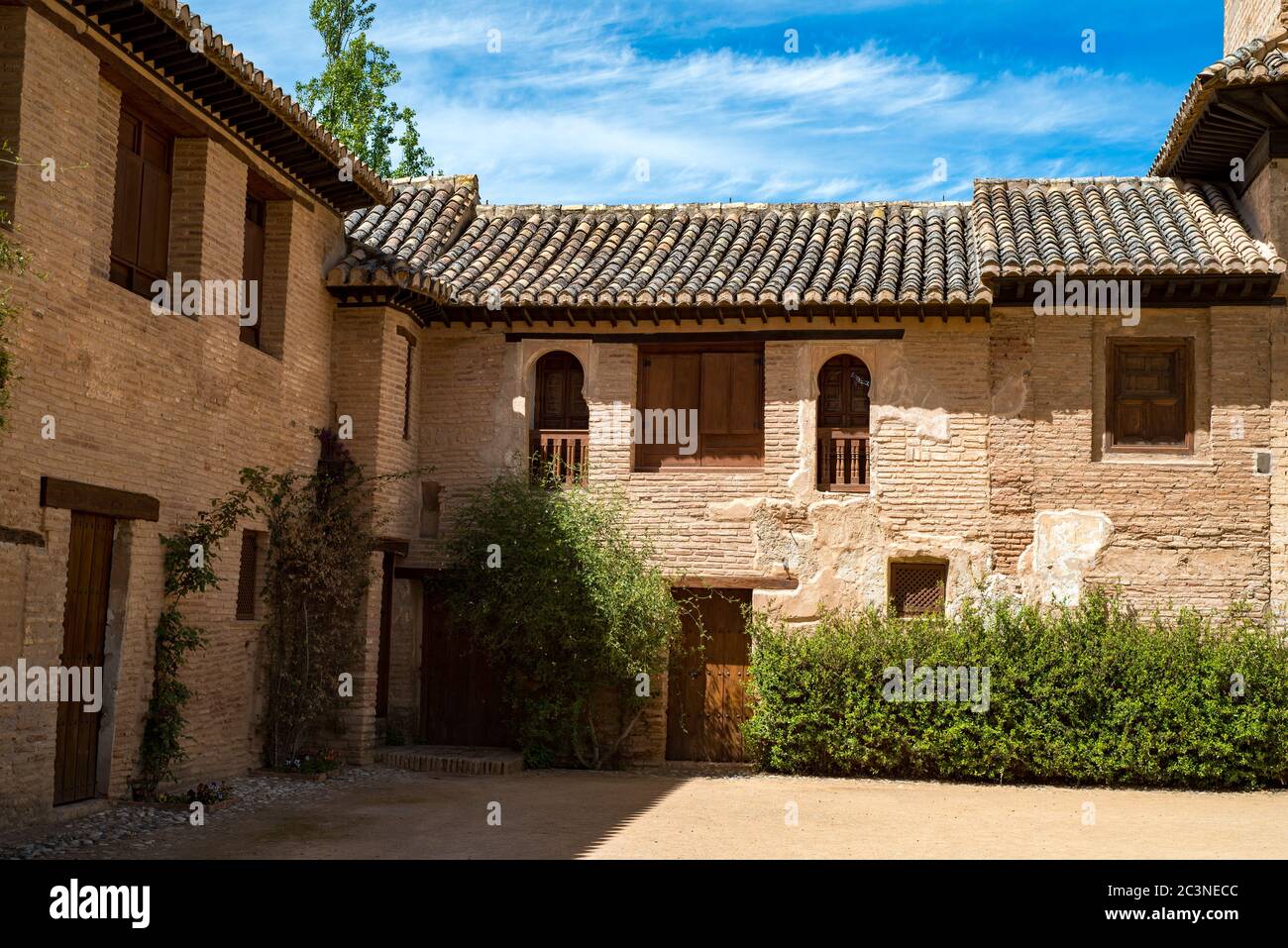 Courtyard and buildings of the Alhambra Interior of the Alhambra Stock ...