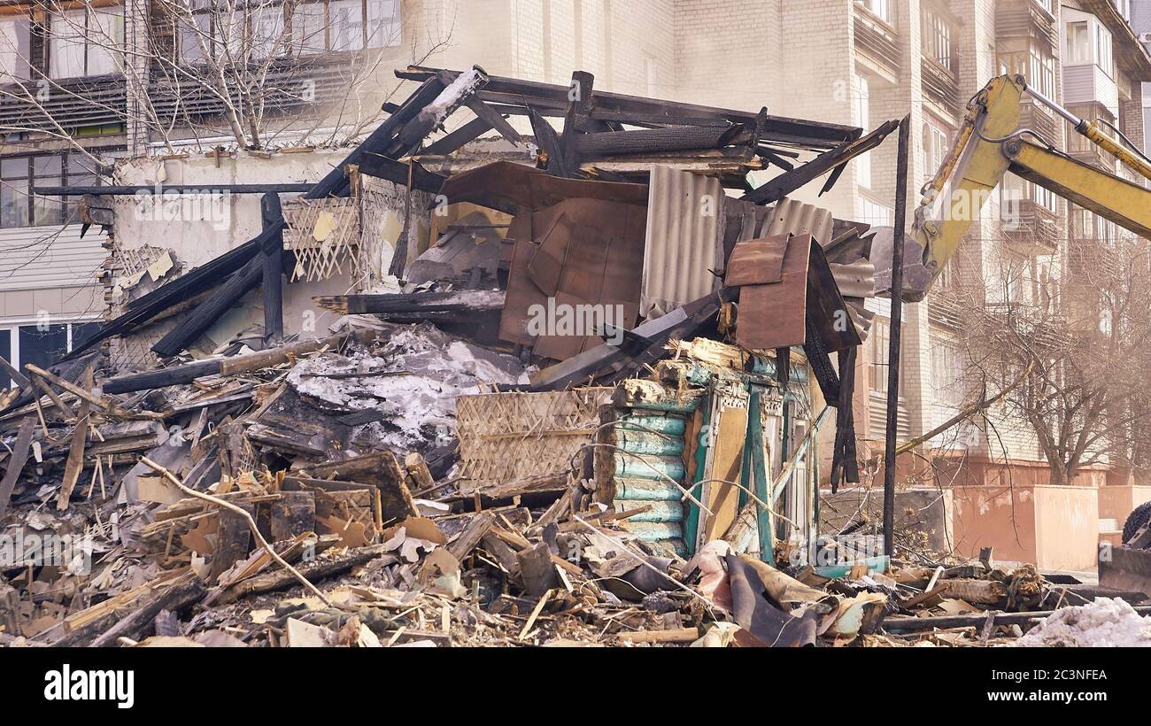 Construction process demolition wall in hi-res stock photography and ...