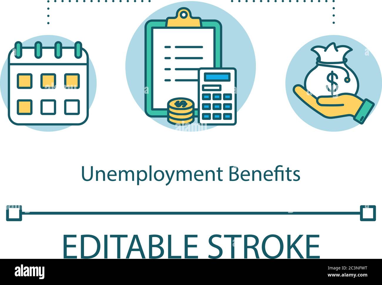 Unemployment benefit concept icon Stock Vector Image & Art - Alamy