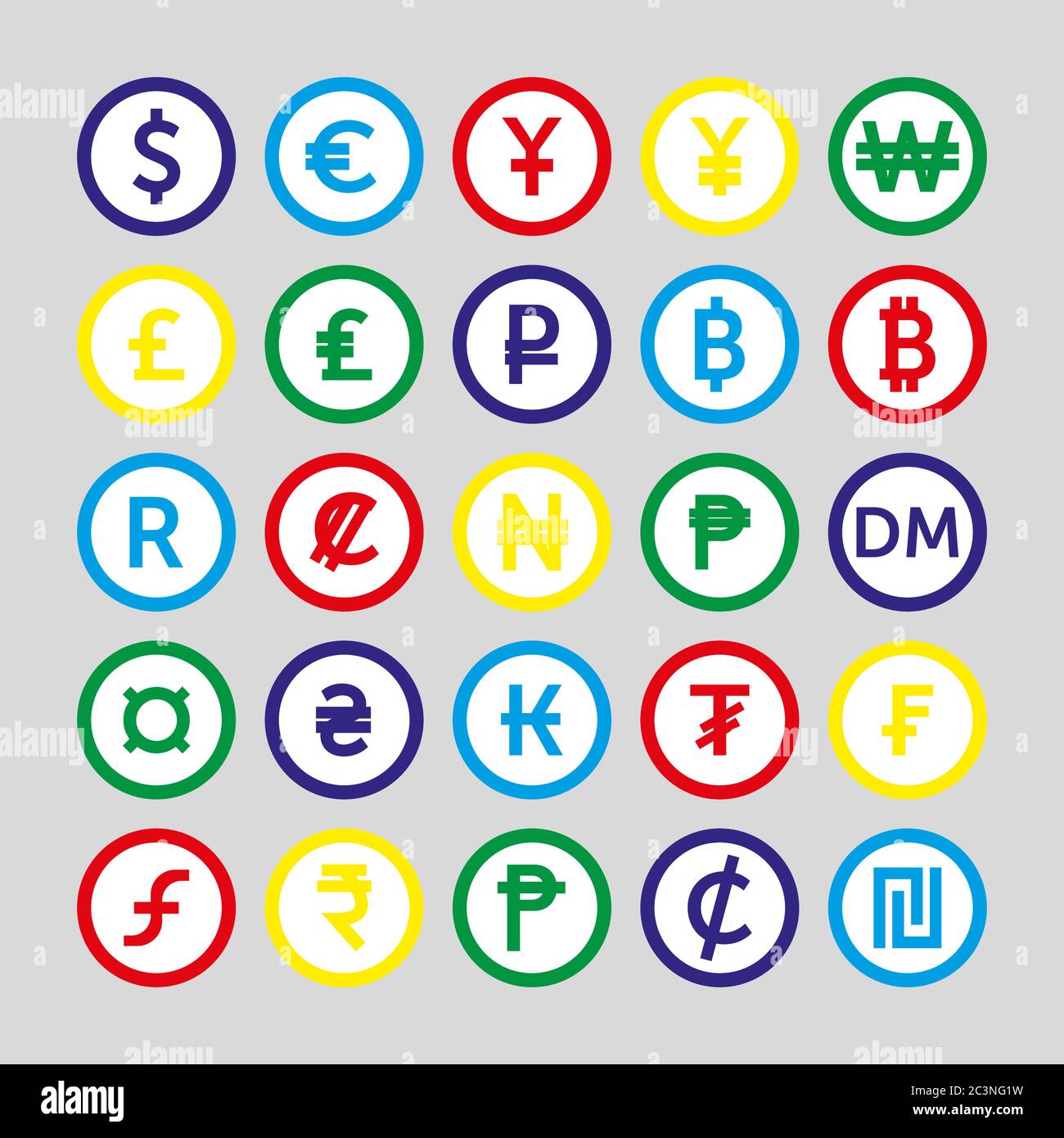 Set of money symbols hi-res stock photography and images - Alamy