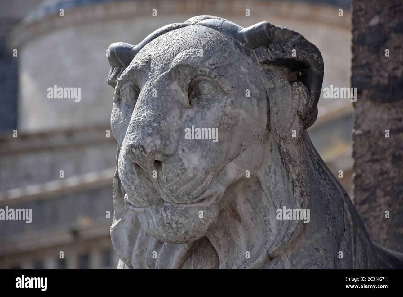 Italy, Naples, lion head in piazza plebiscito Stock Photo - Alamy
