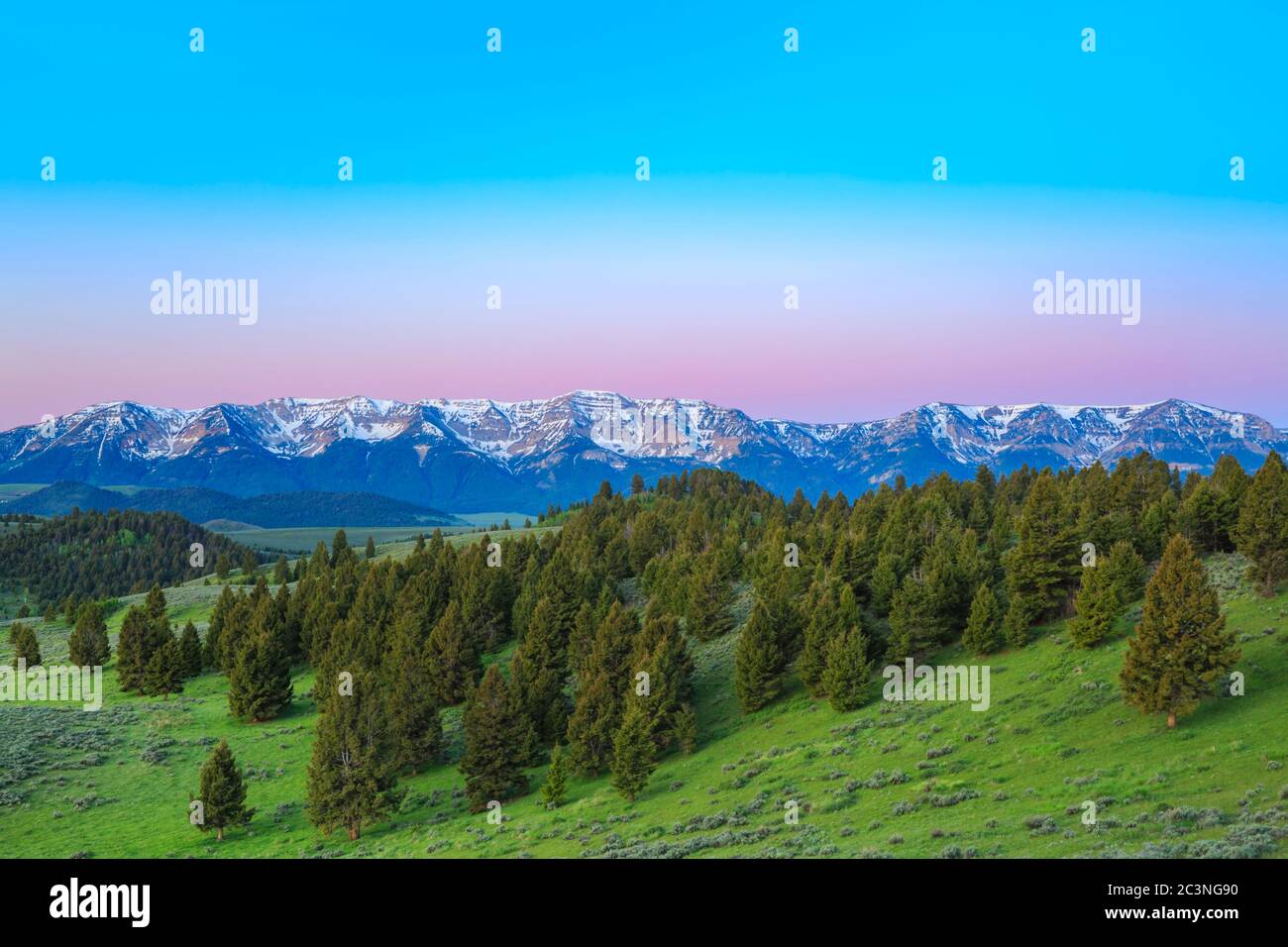 pre-dawn light over the centennial mountains near lakeview, montana ...