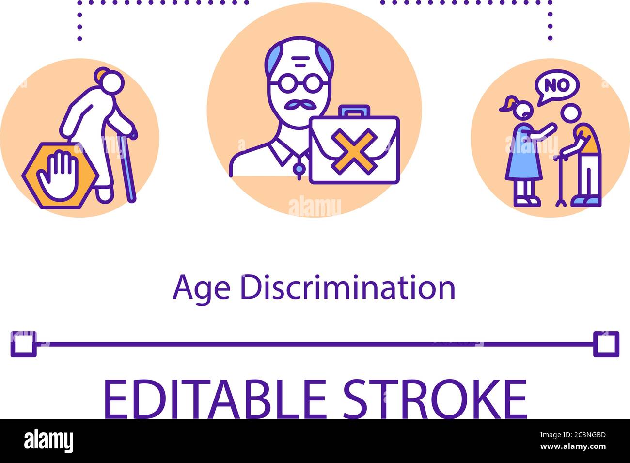 Age Discrimination Concept Icon Stock Vector Image And Art Alamy