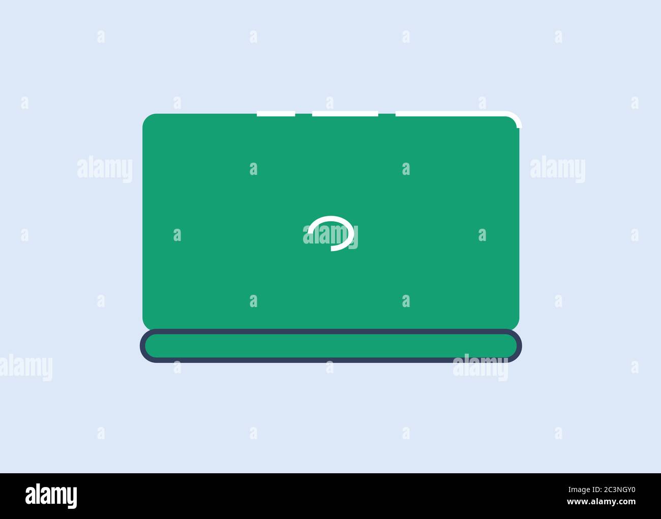 Green laptop semi flat RGB color vector illustration Stock Vector Image ...