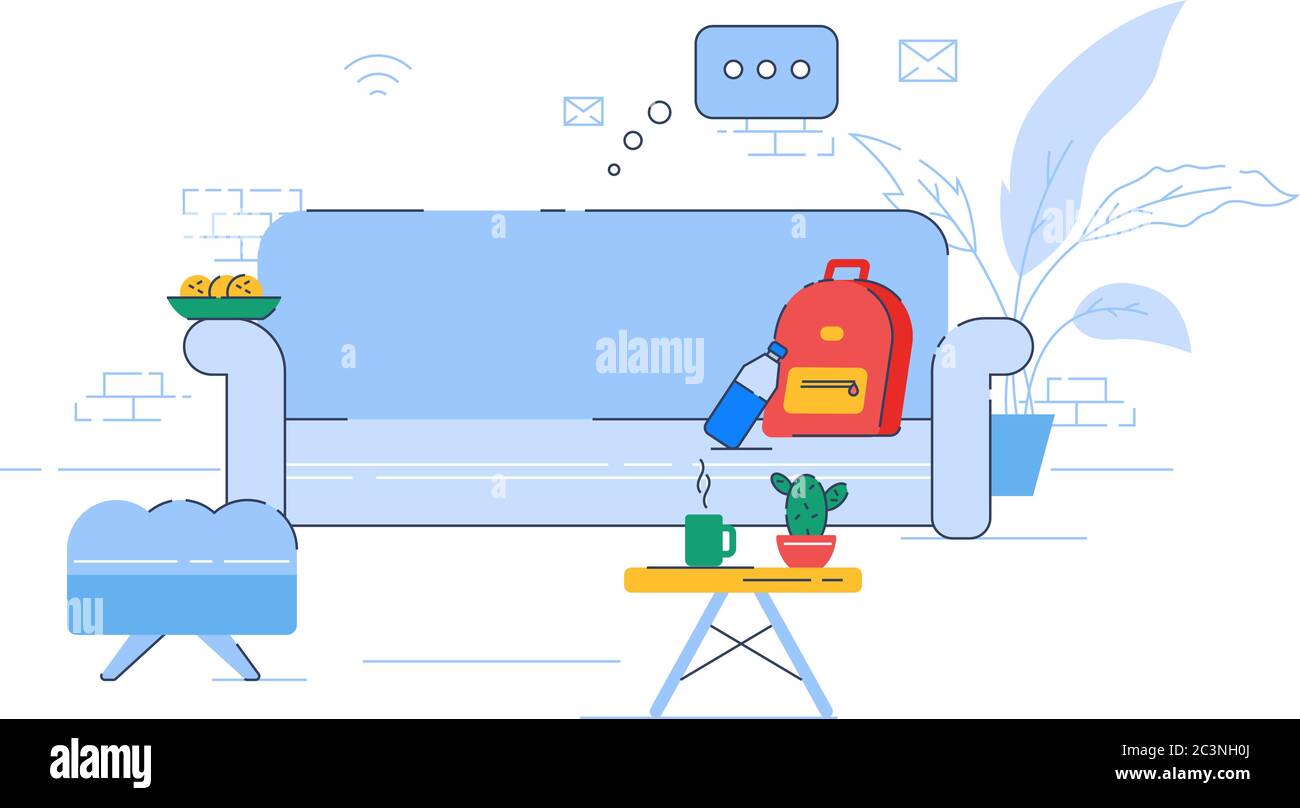 Living room semi flat RGB color vector illustration Stock Vector Image ...