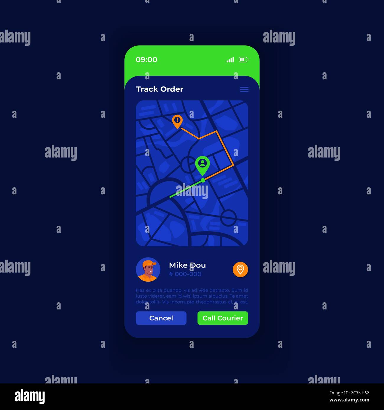 Delivery status app smartphone interface vector template Stock Vector ...