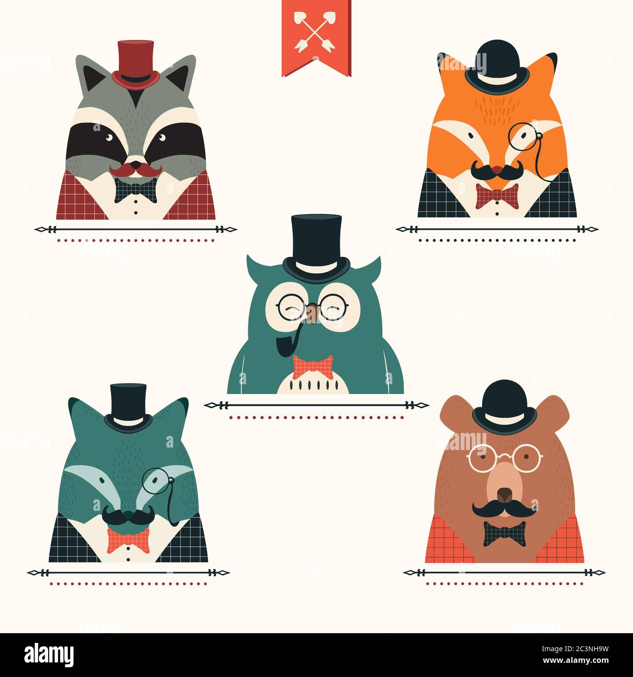 Set beautiful animals on Stock Vector Images - Alamy