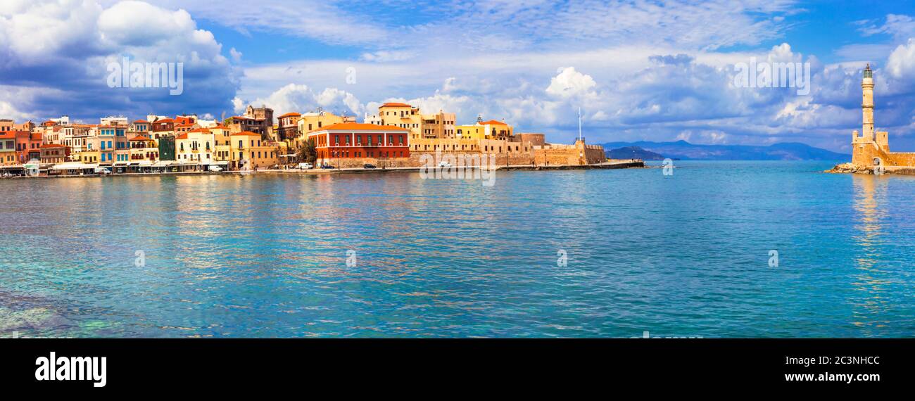 Old port chania hi-res stock photography and images - Alamy