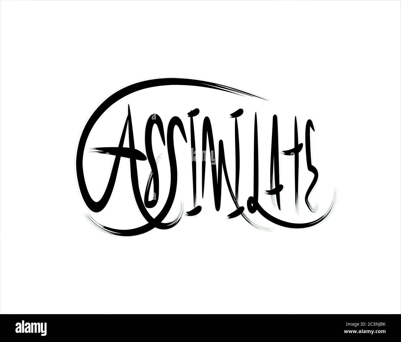 Assimilate Lettering Text on white background in vector illustration ...