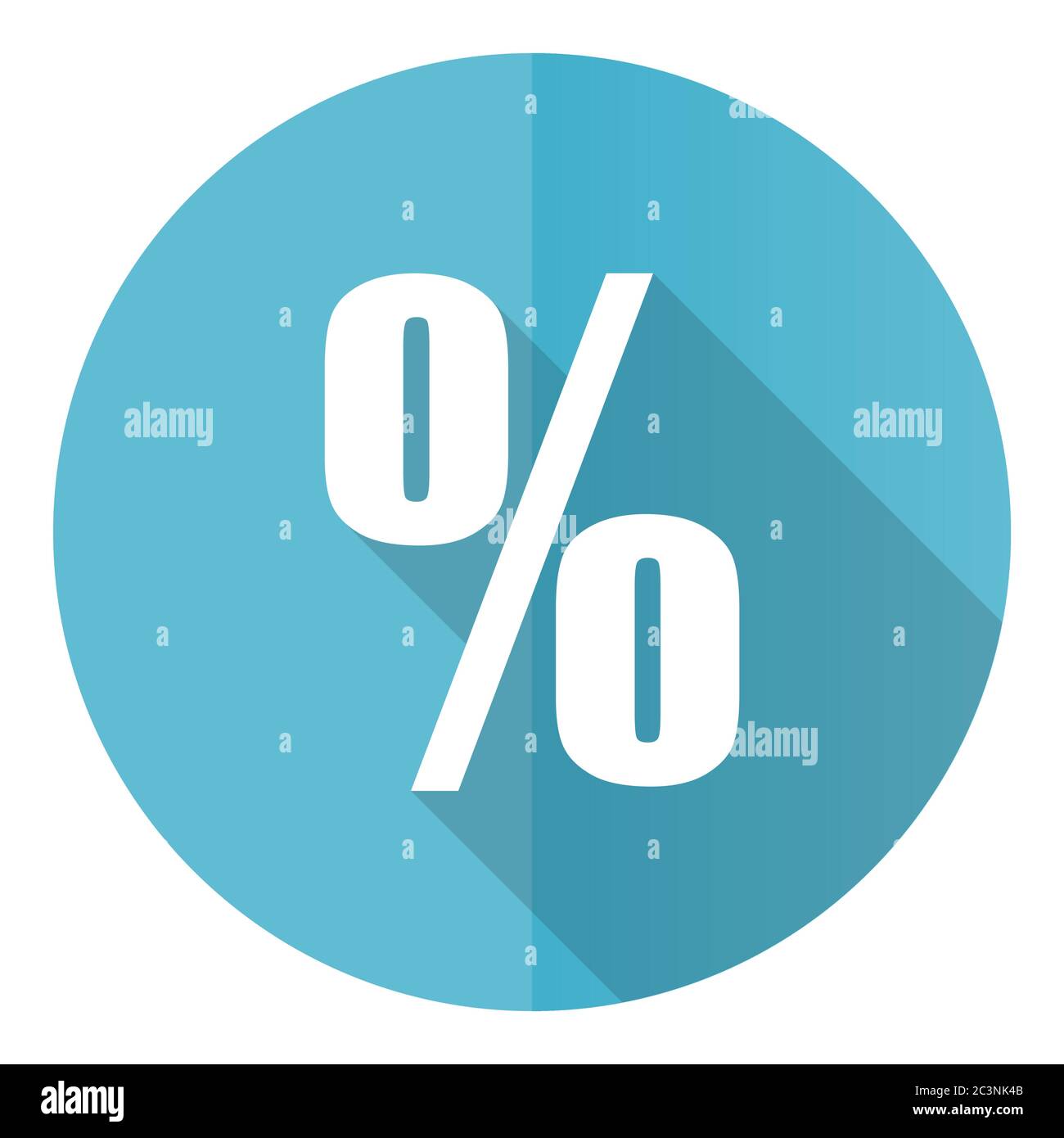 Percent vector icon, sale flat design blue round web button isolated on ...