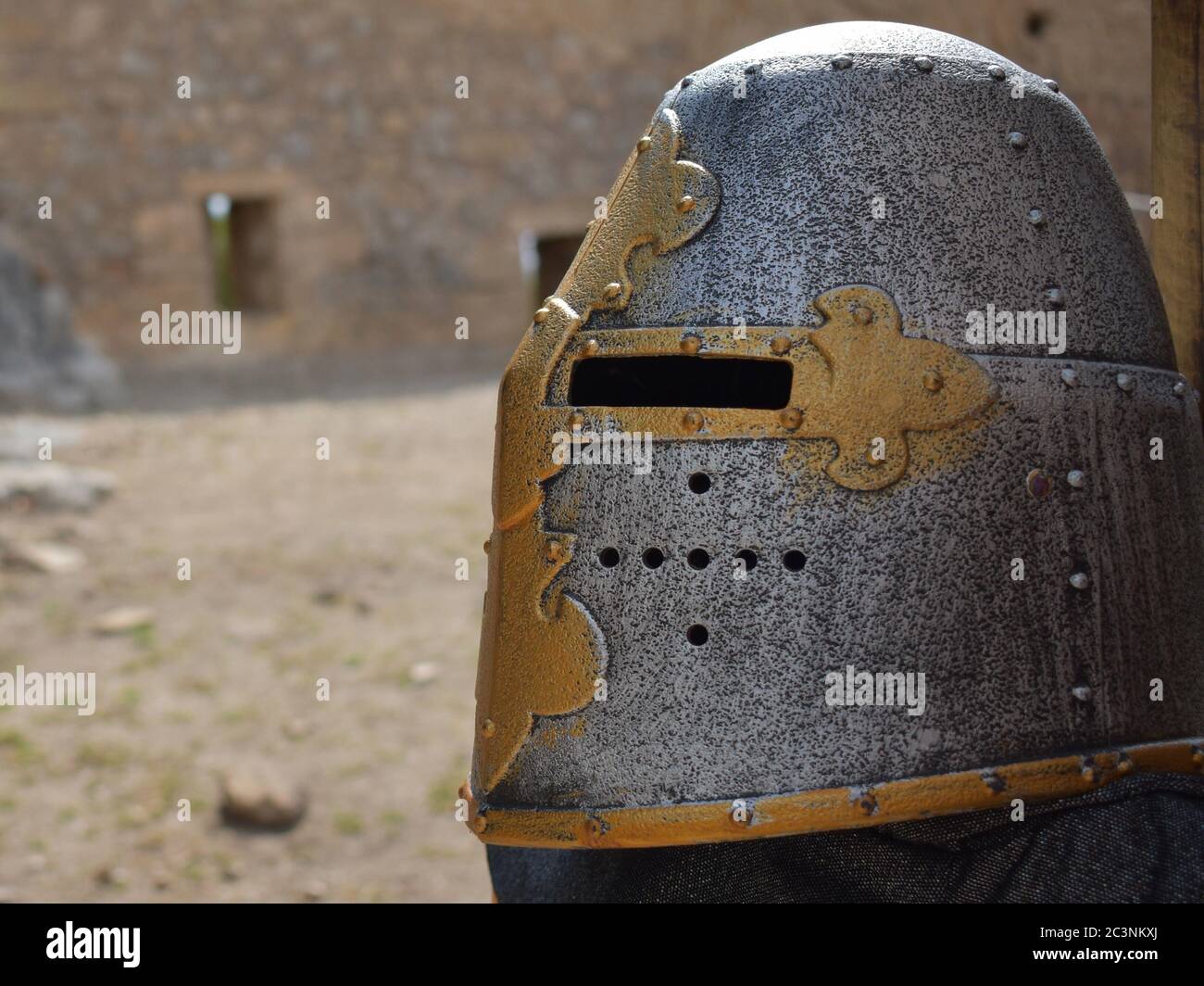 Medieval guardian knight of the fortress Stock Photo - Alamy