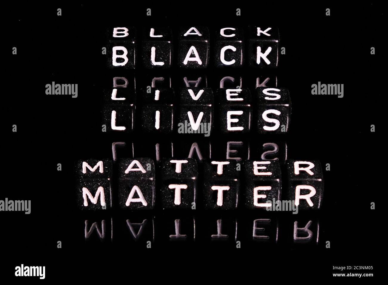 Black lives matter text on a black background. BLM in support of ...