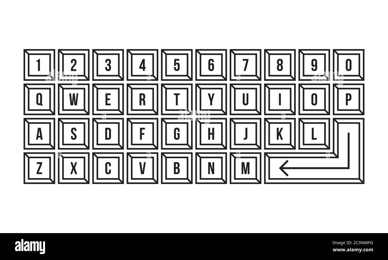 lines qwerty keyboard design vector on white background Stock Vector ...