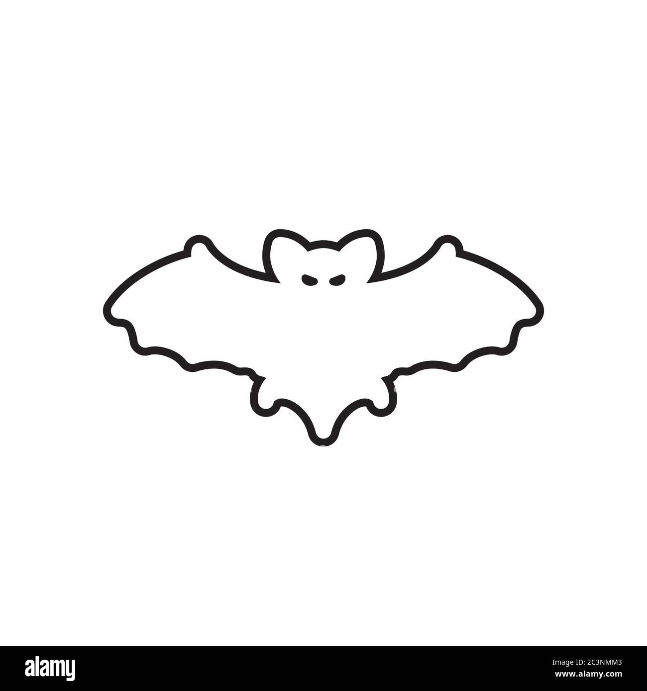 line icon bat isolated on white background Stock Vector Image & Art - Alamy