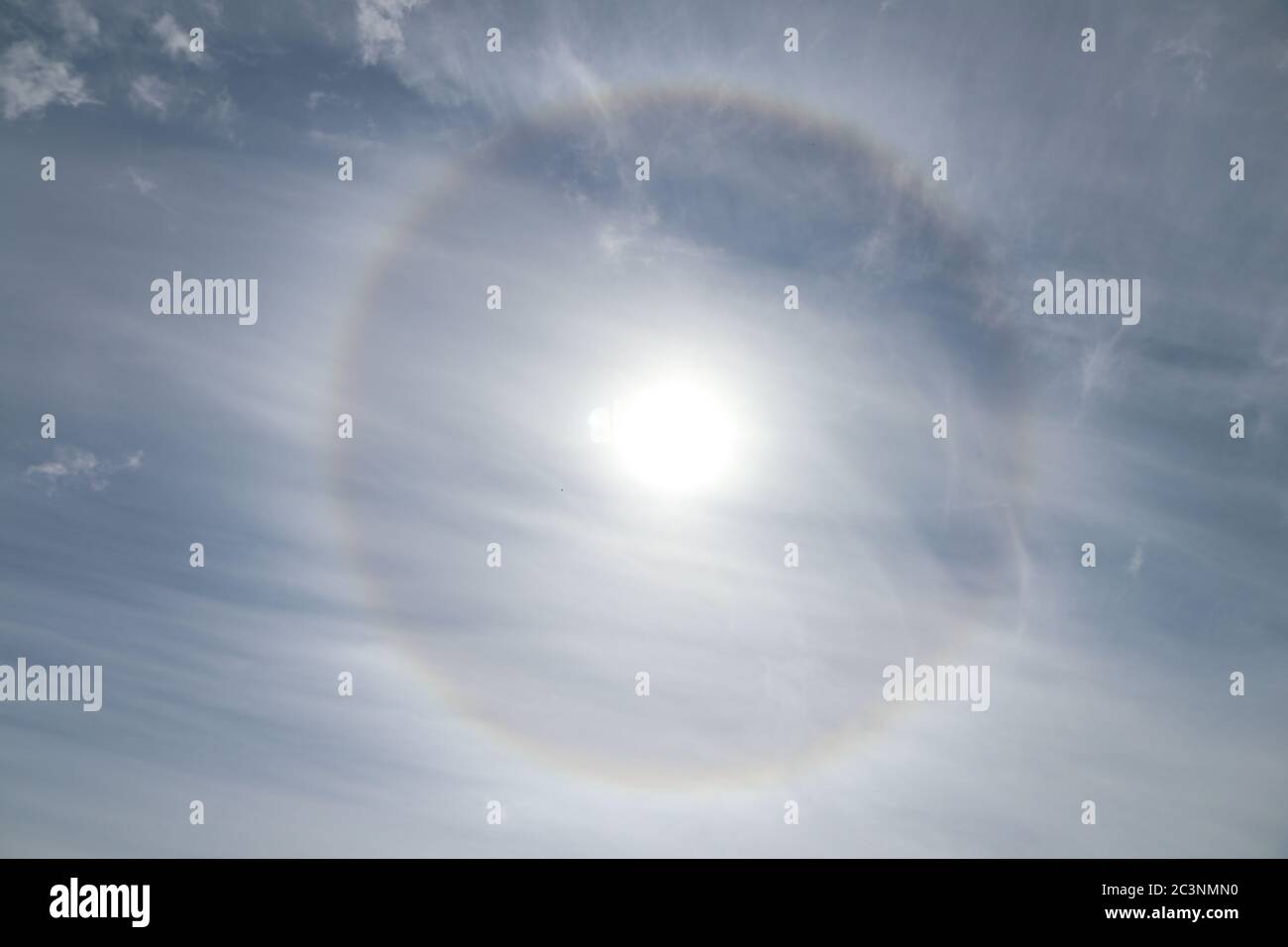 SUN RAINBOW RING HALO IN SKY IN UK Stock Photo - Alamy