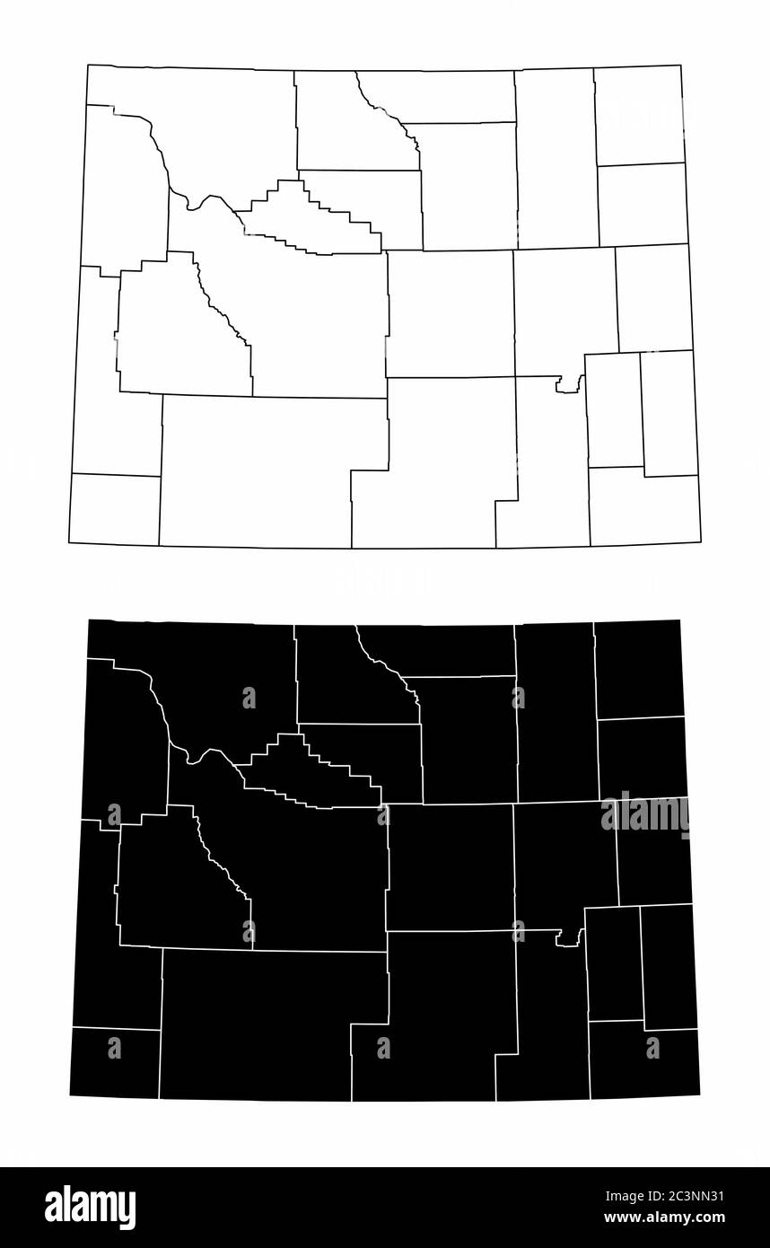 Wyoming map hi-res stock photography and images - Alamy