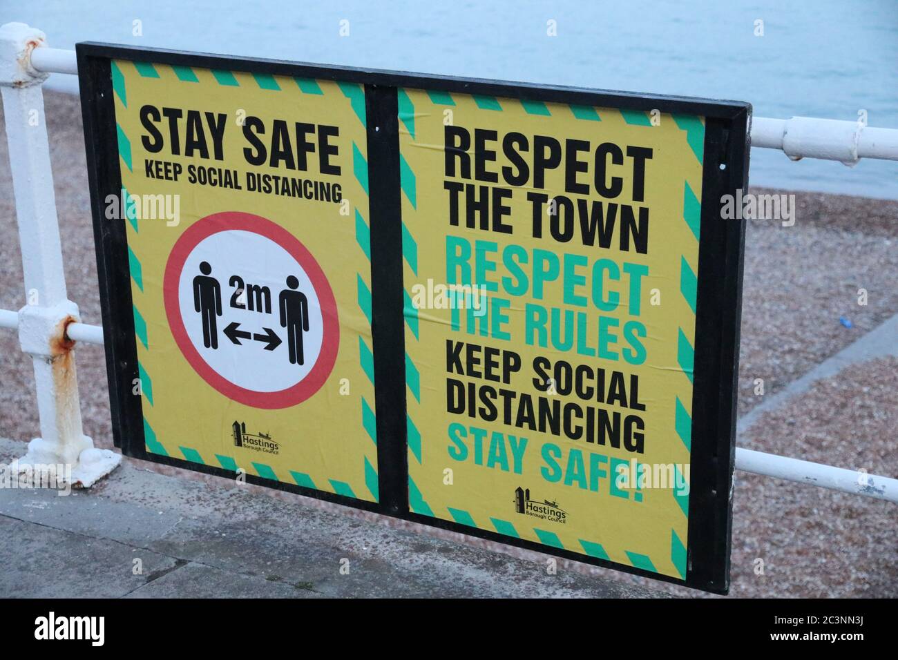 SIGNS REGARDING STAY SAFE SOCIAL DISTANCING AND RESPECTING RULES RE ...