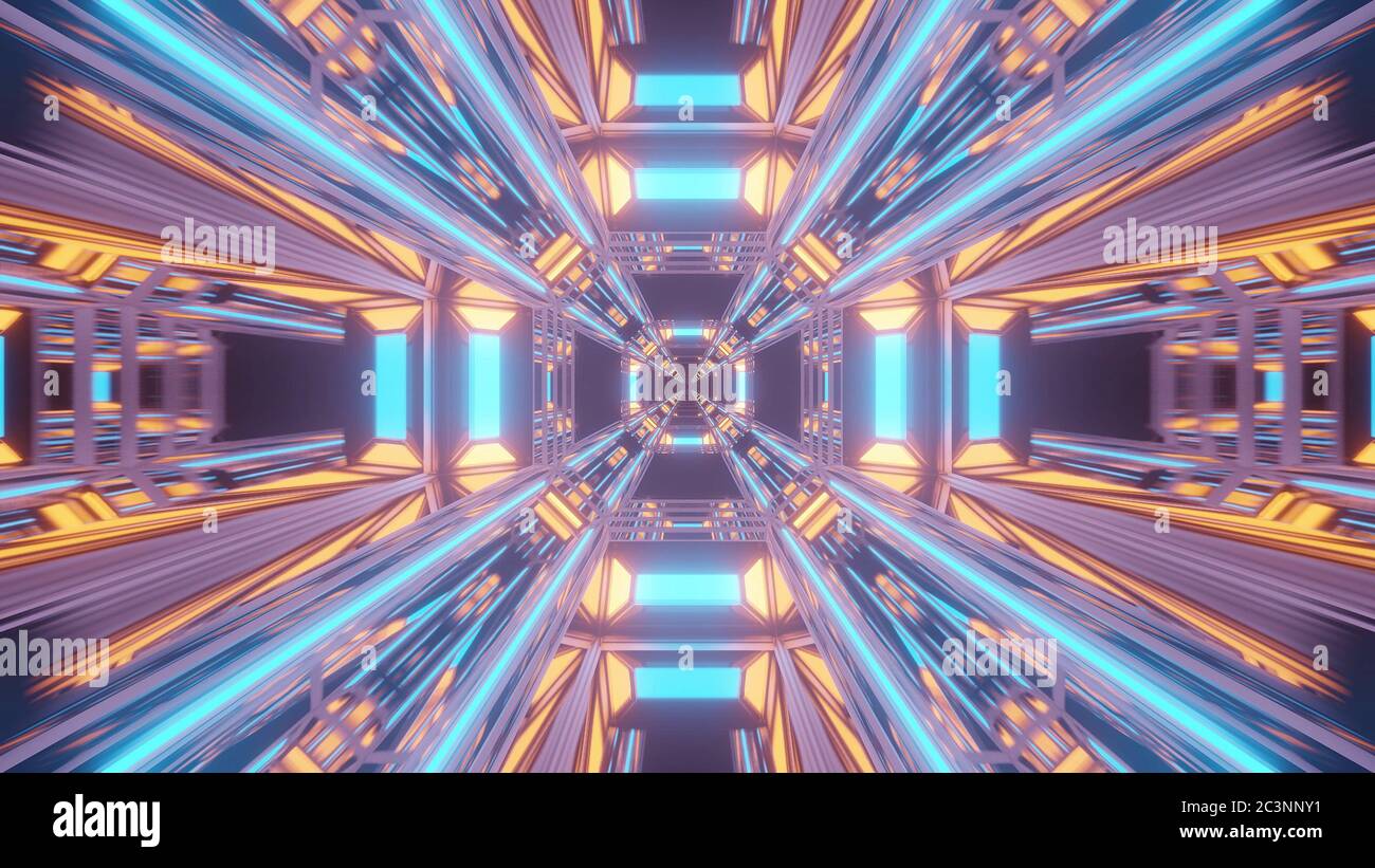 Graphic illustration of 3D rendered futuristic colorful patterns Stock ...