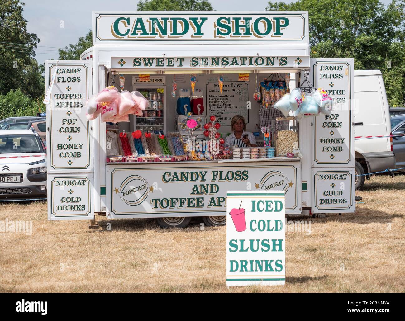 Mobile Candy Shop stall at a village fete in England UK Stock Photo - Alamy