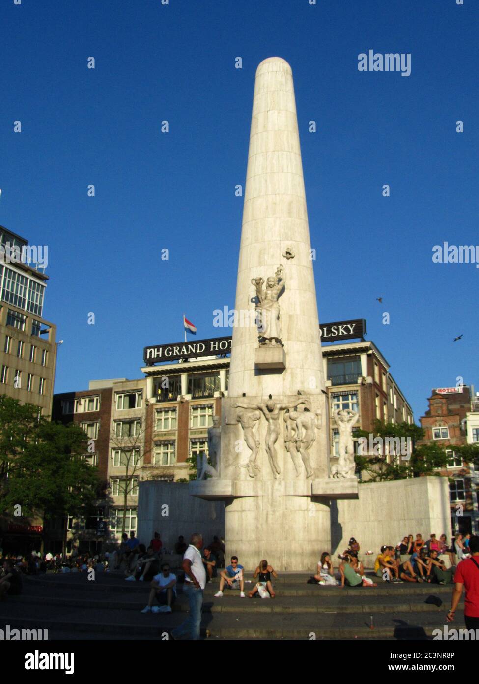 AMSTERDAM, NETHERLANDS - Jul 25, 2012: National Monument on Dam Square ...