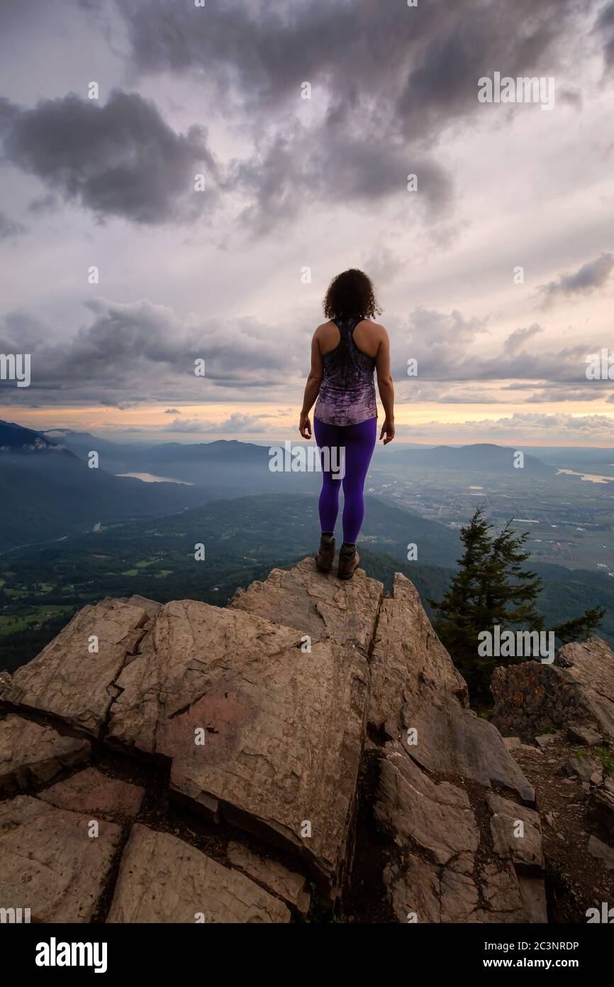 Adventurous girl looking beautiful scenery hi-res stock photography and ...
