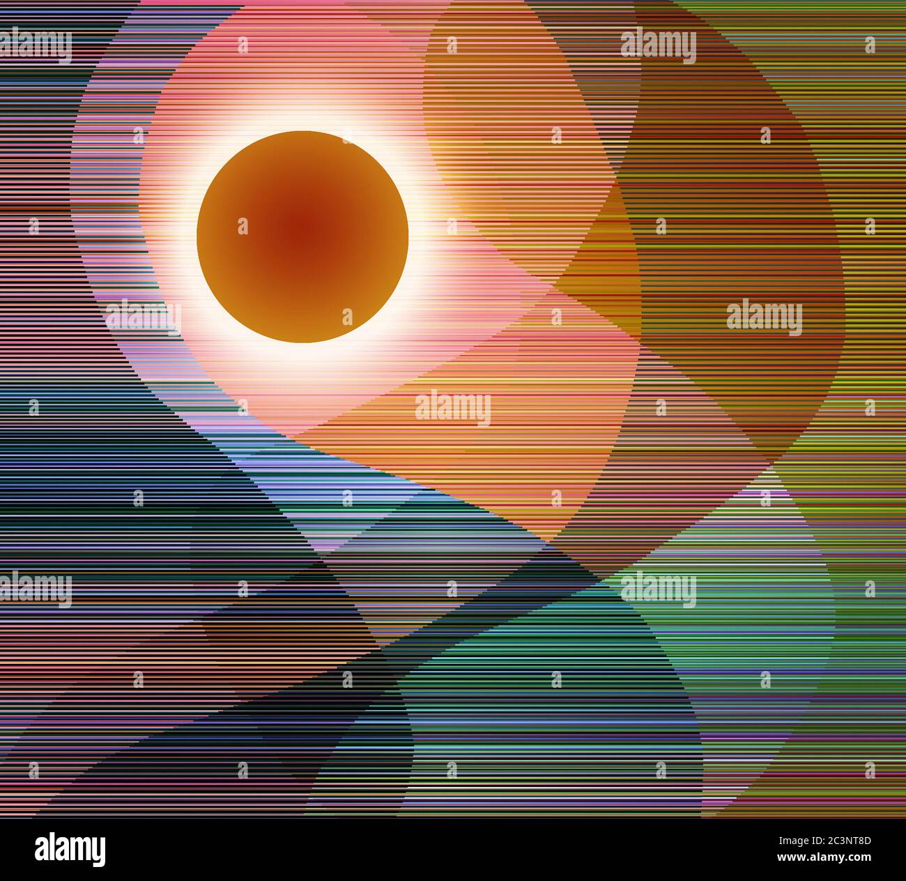 Orange sunrise. Digital abstract art Stock Photo - Alamy