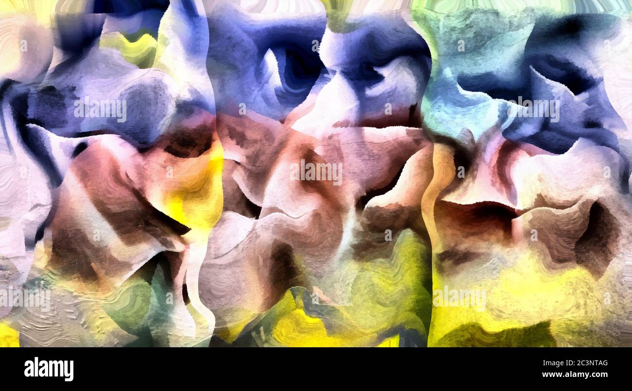 Abstract painting. Brush strokes in muted colors Stock Photo - Alamy