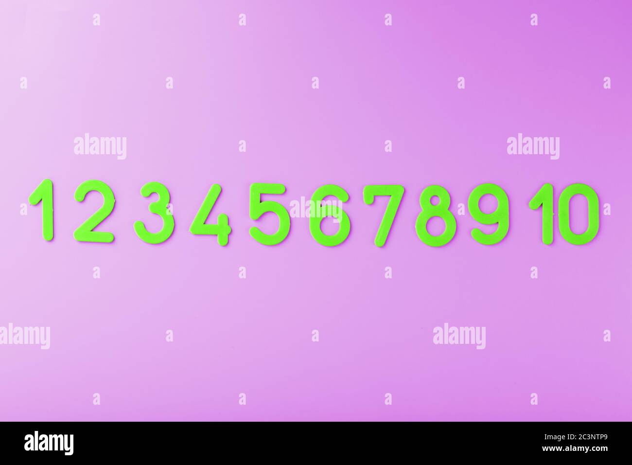 Numbers from 1 to 10 in a row for children on a pink background Stock ...