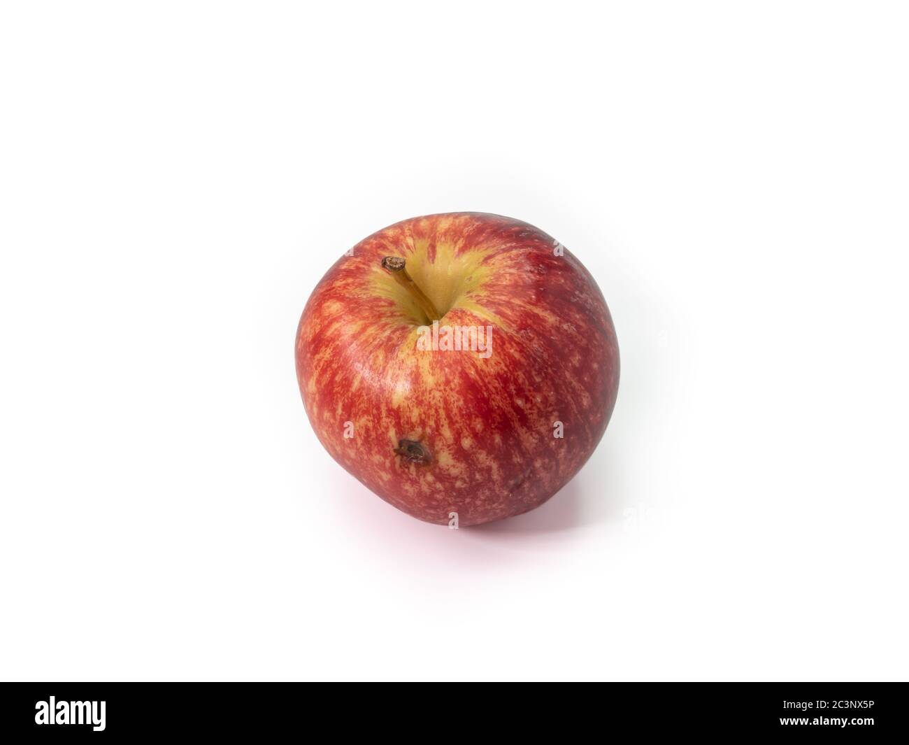 The close up of fresh organic red apple isolated on white background ...