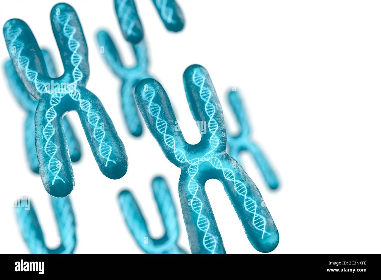 Chromosome with white background, 3d rendering. Computer digital ...