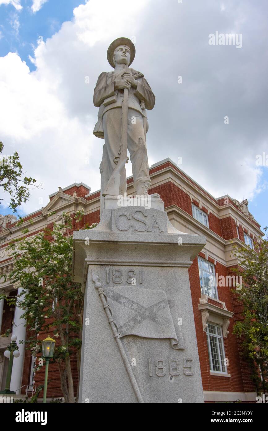 A Confederate Soldier Memorial Statue dedicated in 1916 is located in ...