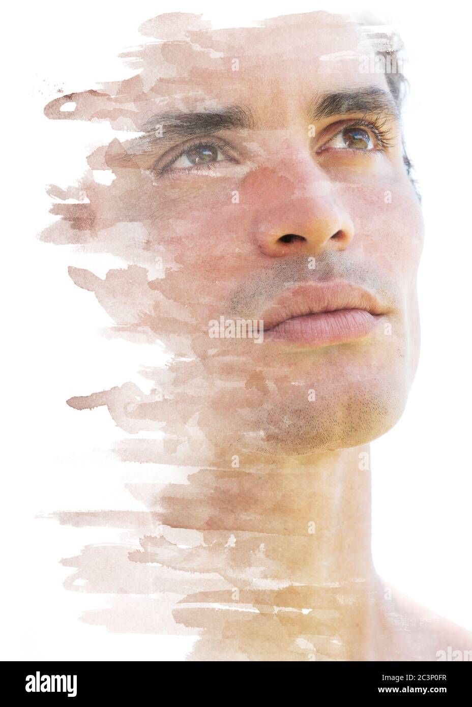 Paintography. A portrait combined with a painting Stock Photo - Alamy