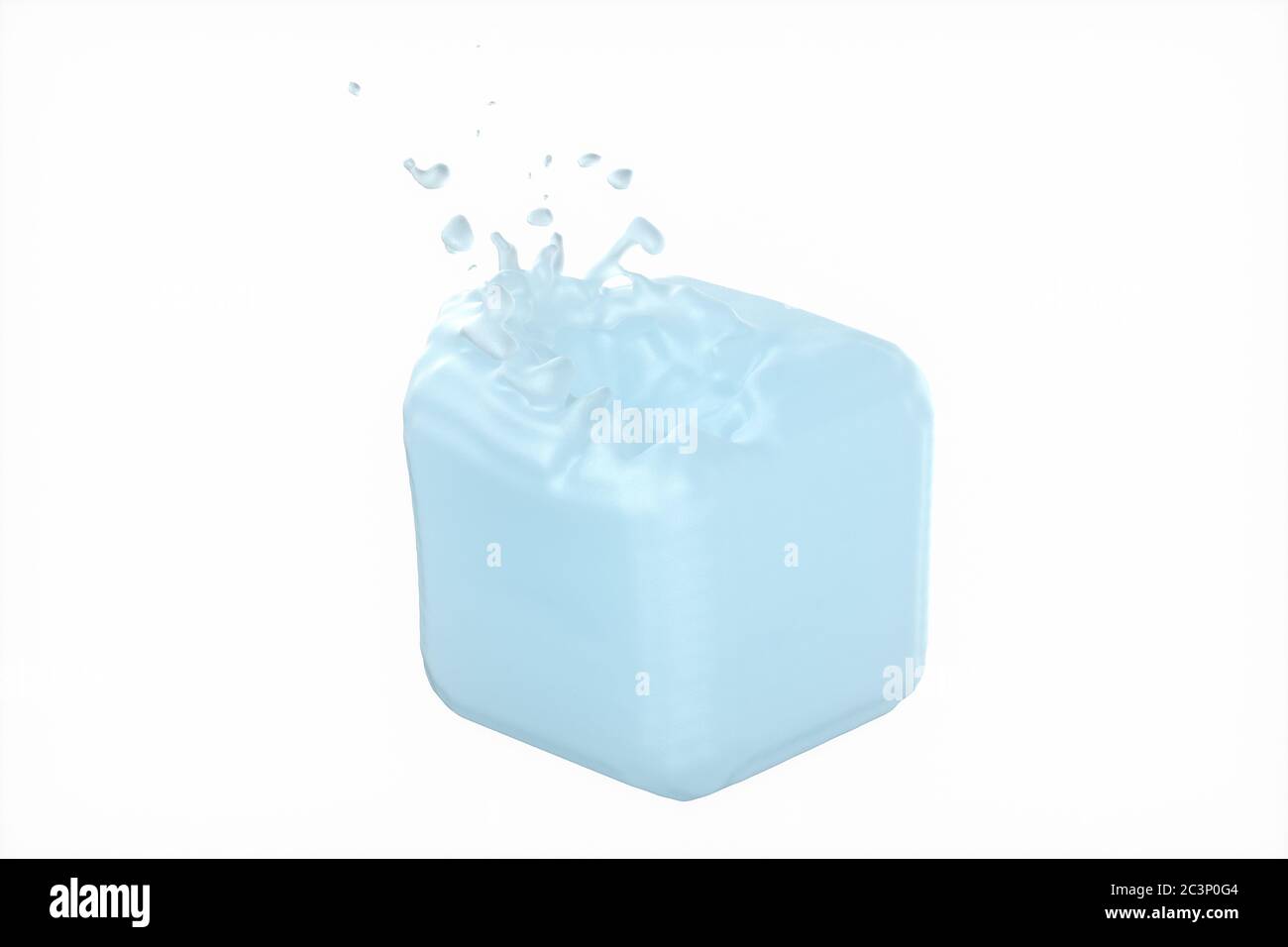 Snow cube, cold temperature background, 3d rendering. Computer digital ...
