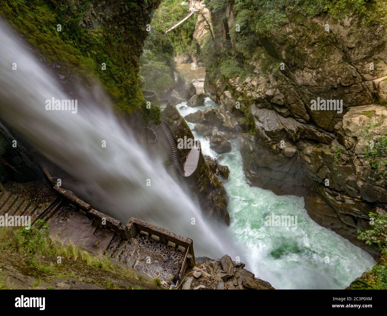 A hight water fall called Pailon del Diablo in Ecuador Stock Photo - Alamy