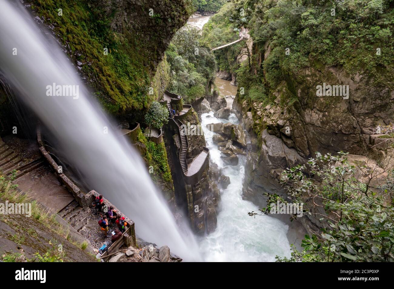 A hight water fall called Pailon del Diablo in Ecuador Stock Photo - Alamy