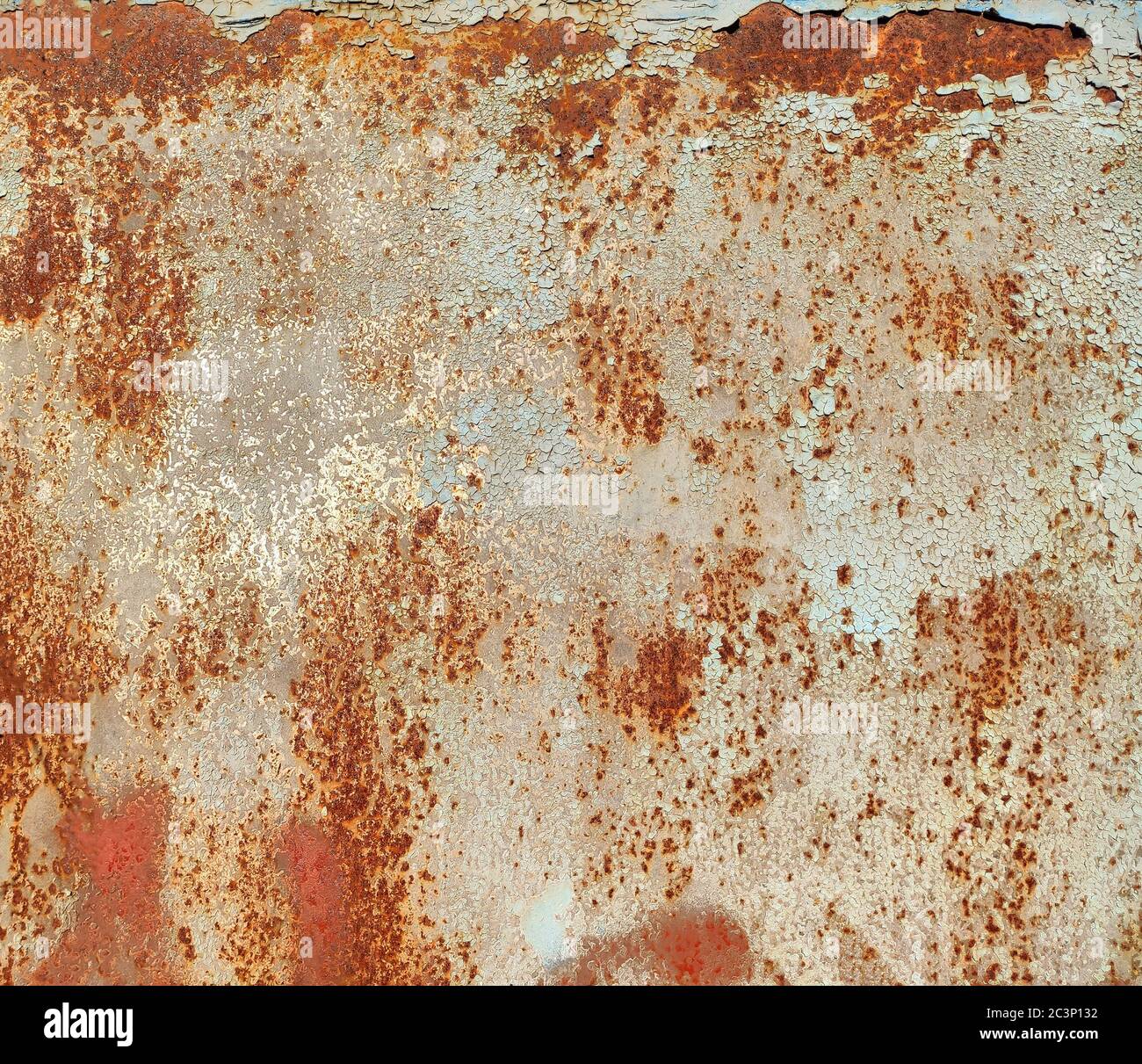 Corroded metal background. Rusted white painted metal wall. Rusty metal ...
