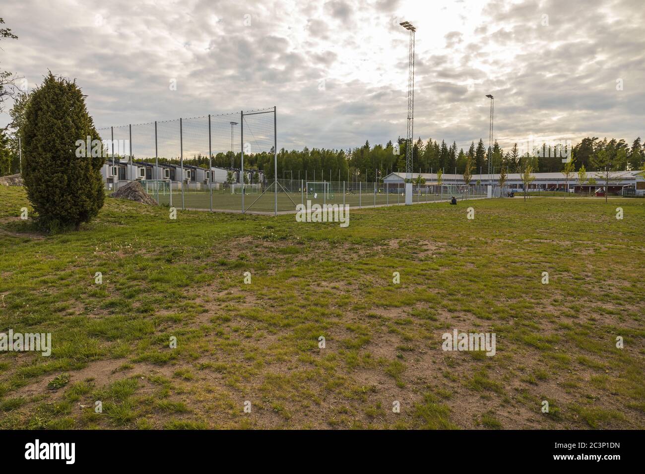 Children playing football school ground hi-res stock photography and ...