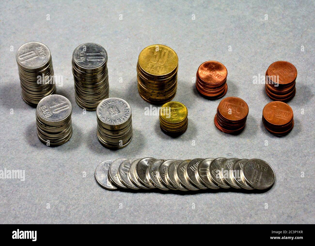 Closeup shot several coins stacked up on each other Stock Photo - Alamy