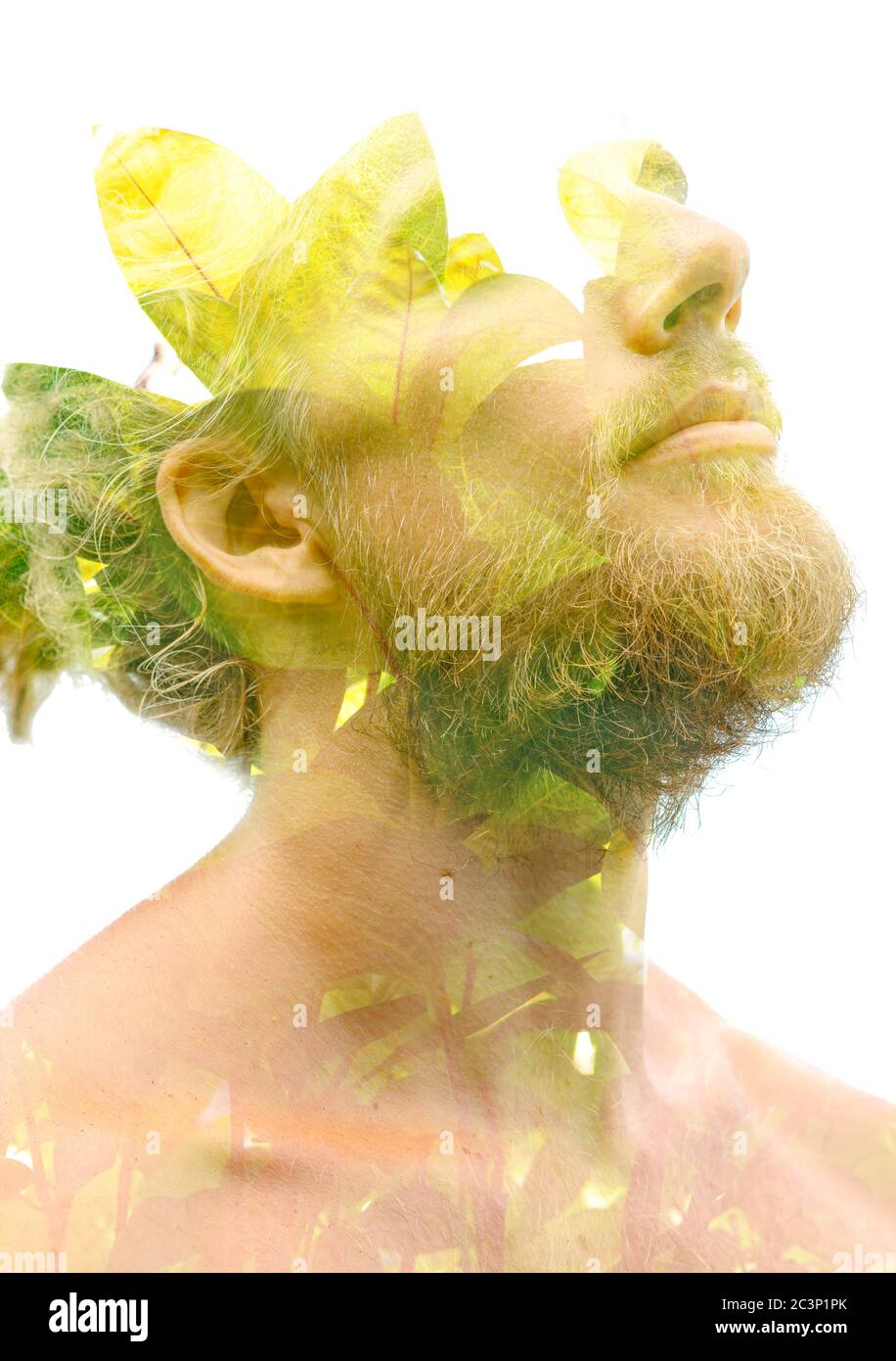 Surreal creative double exposure portrait Stock Photo - Alamy