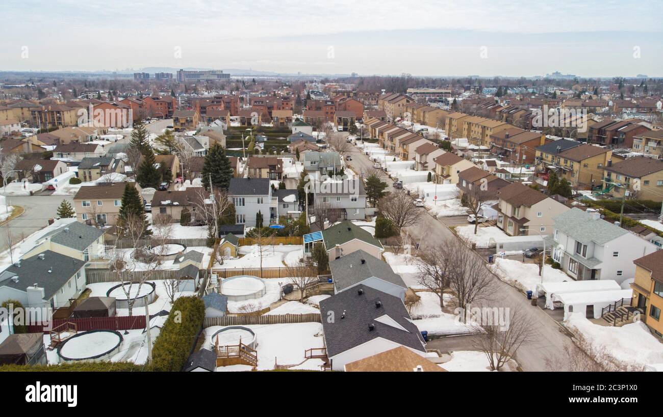 Aerial view of Laval City, Quebec, Canada in winter Stock Photo - Alamy