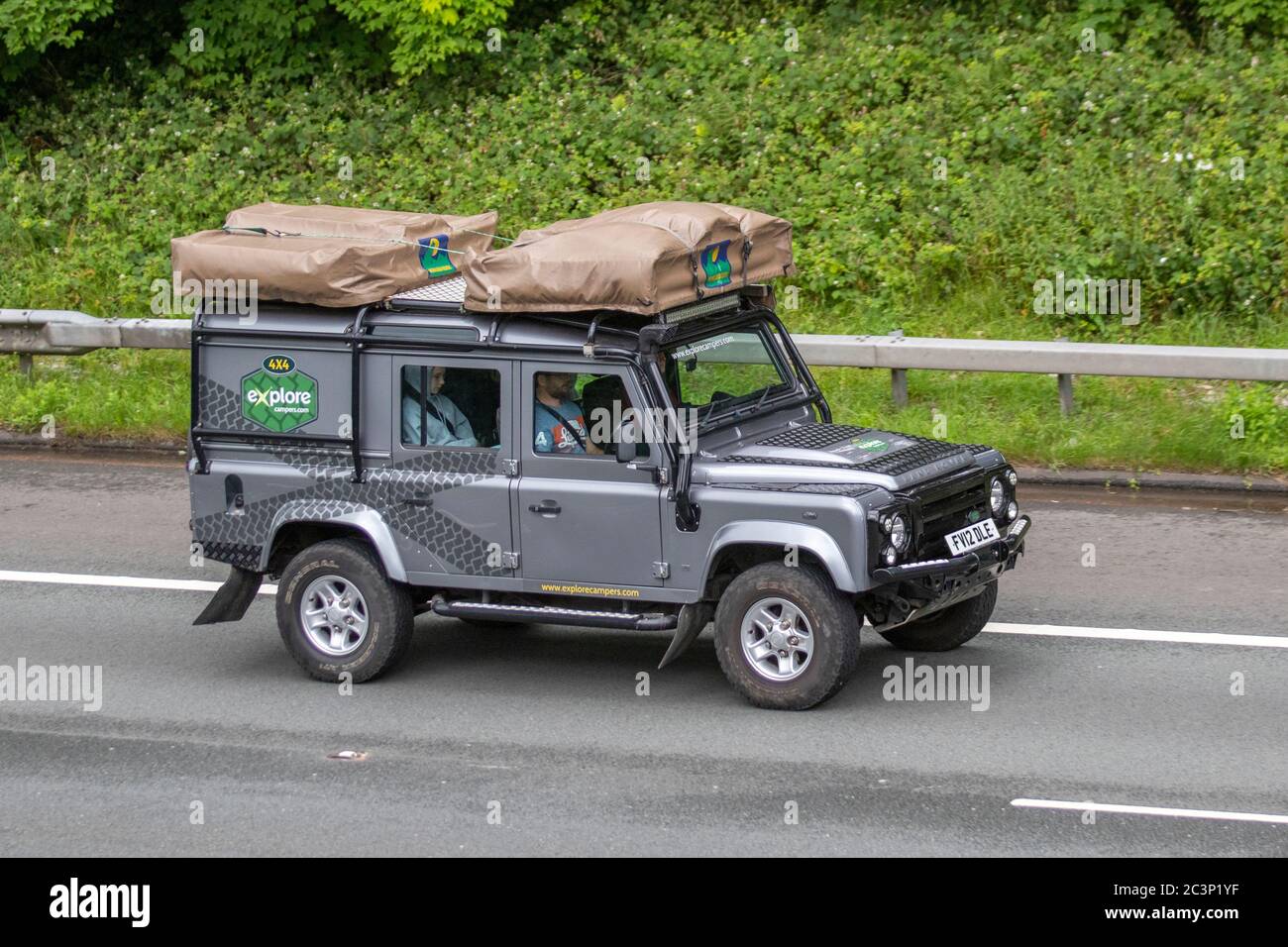 Land rover defender 110 camping hi-res stock photography and images - Alamy