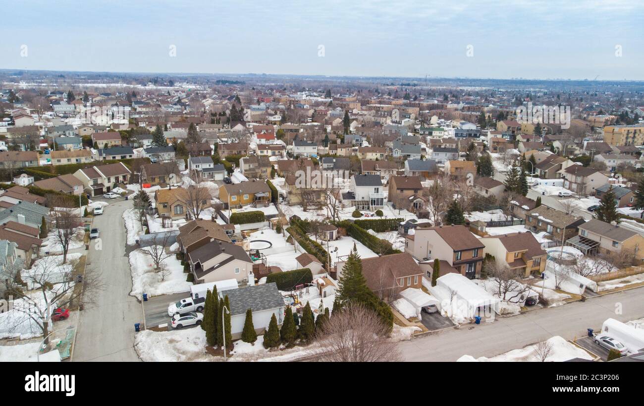 Aerial view of Laval City, Quebec, Canada in winter Stock Photo - Alamy