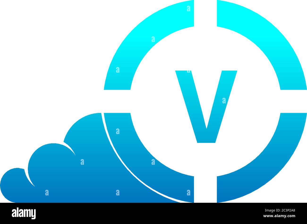 Circle V logo letter design concept in gradient colors illustration ...