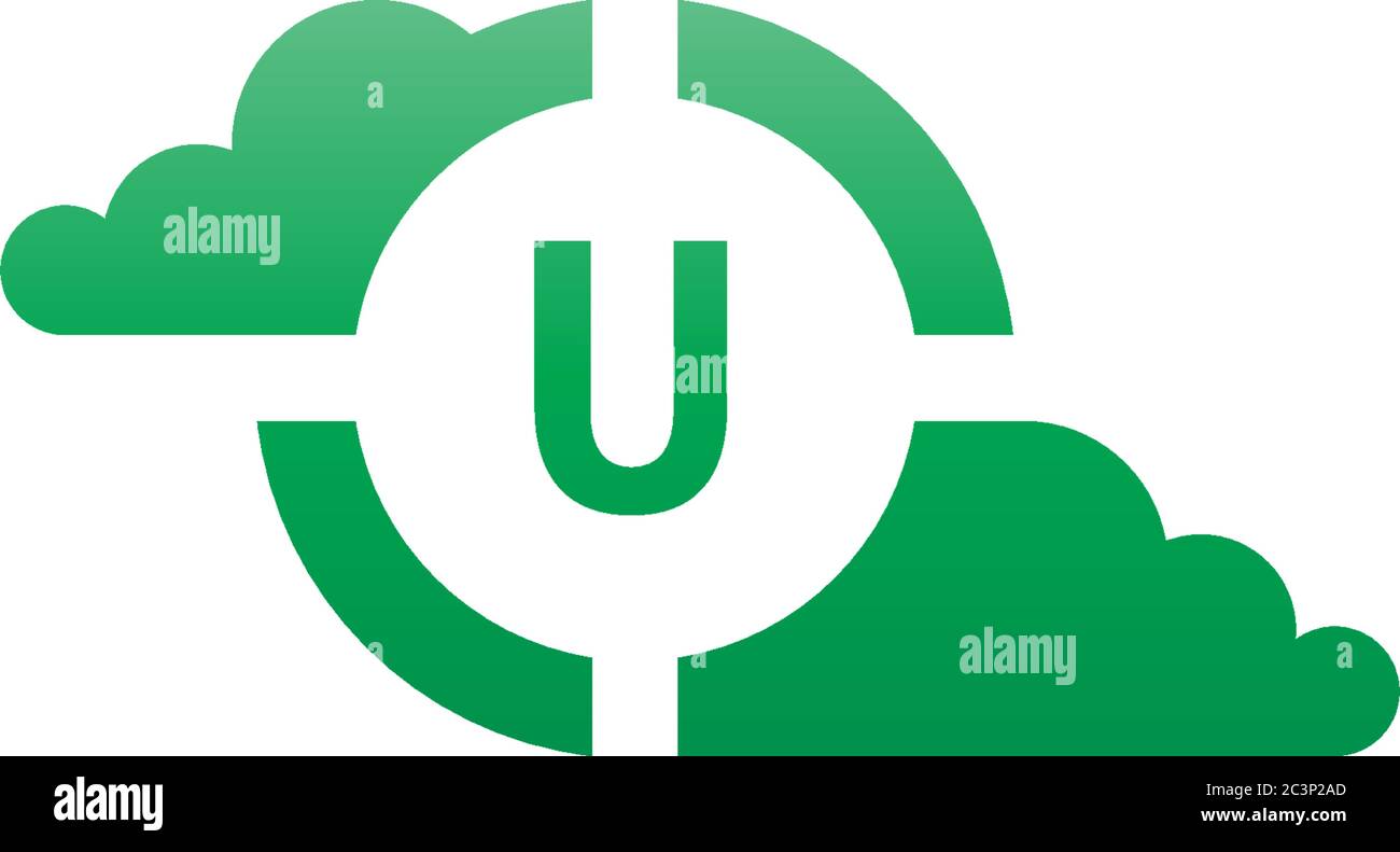 Circle U logo letter design concept in gradient colors illustration ...