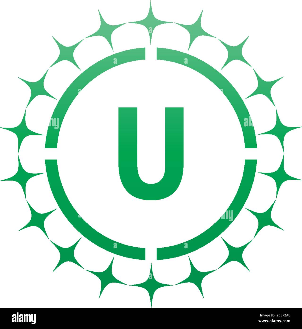 Circle U logo letter design concept in gradient colors illustration ...