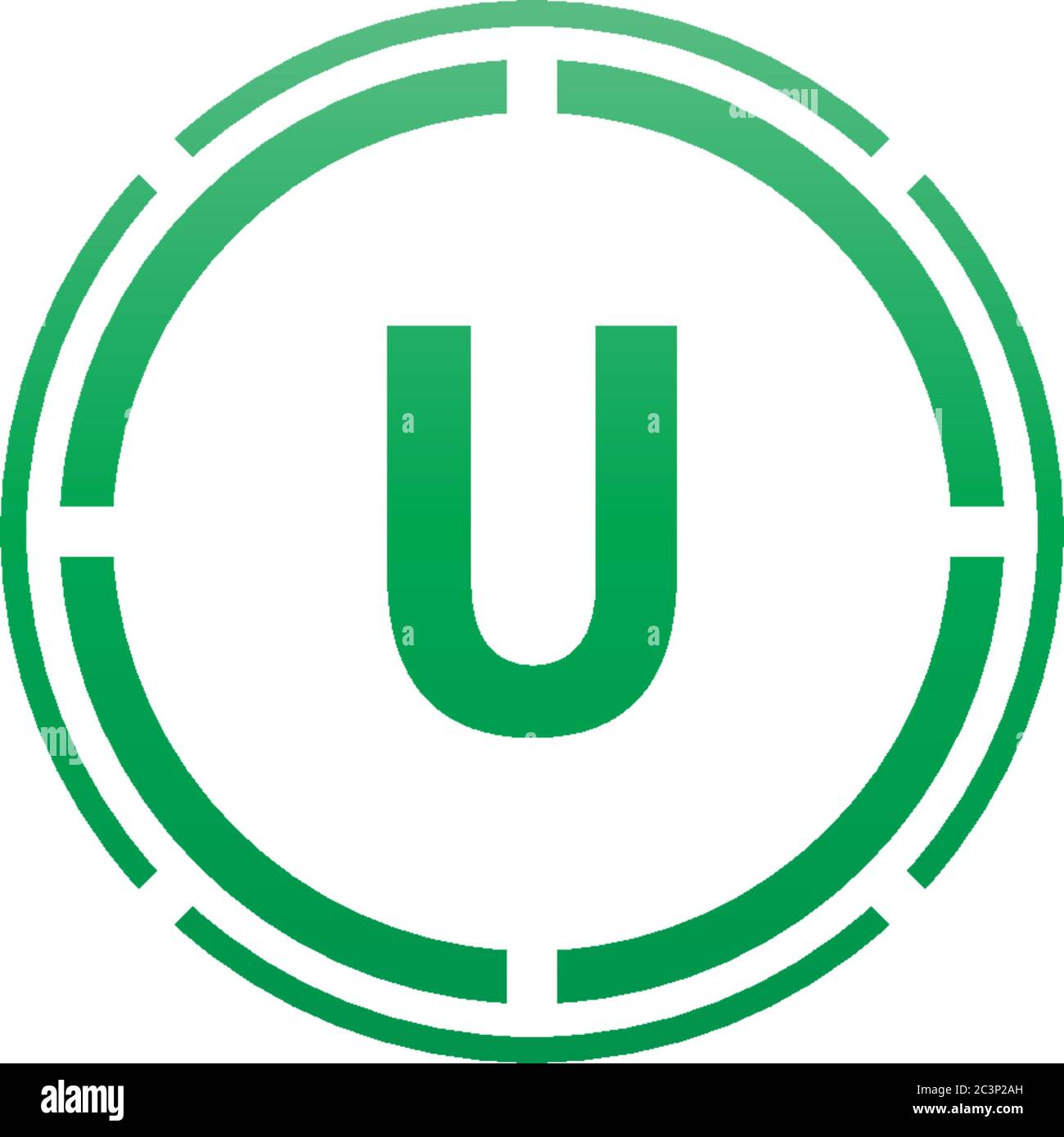 Circle U logo letter design concept in gradient colors illustration ...