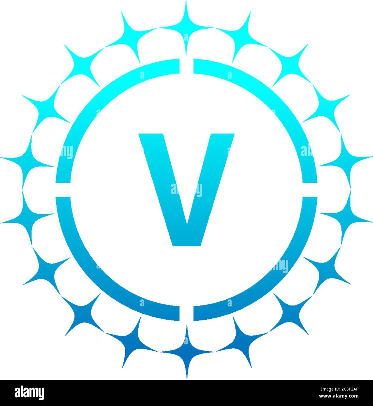Circle V logo letter design concept in gradient colors illustration ...