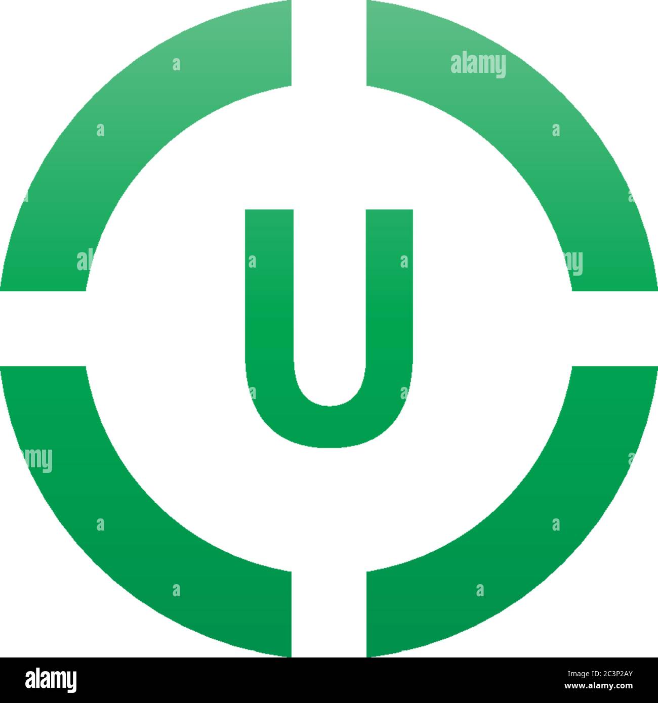 Circle U logo letter design concept in gradient colors illustration ...